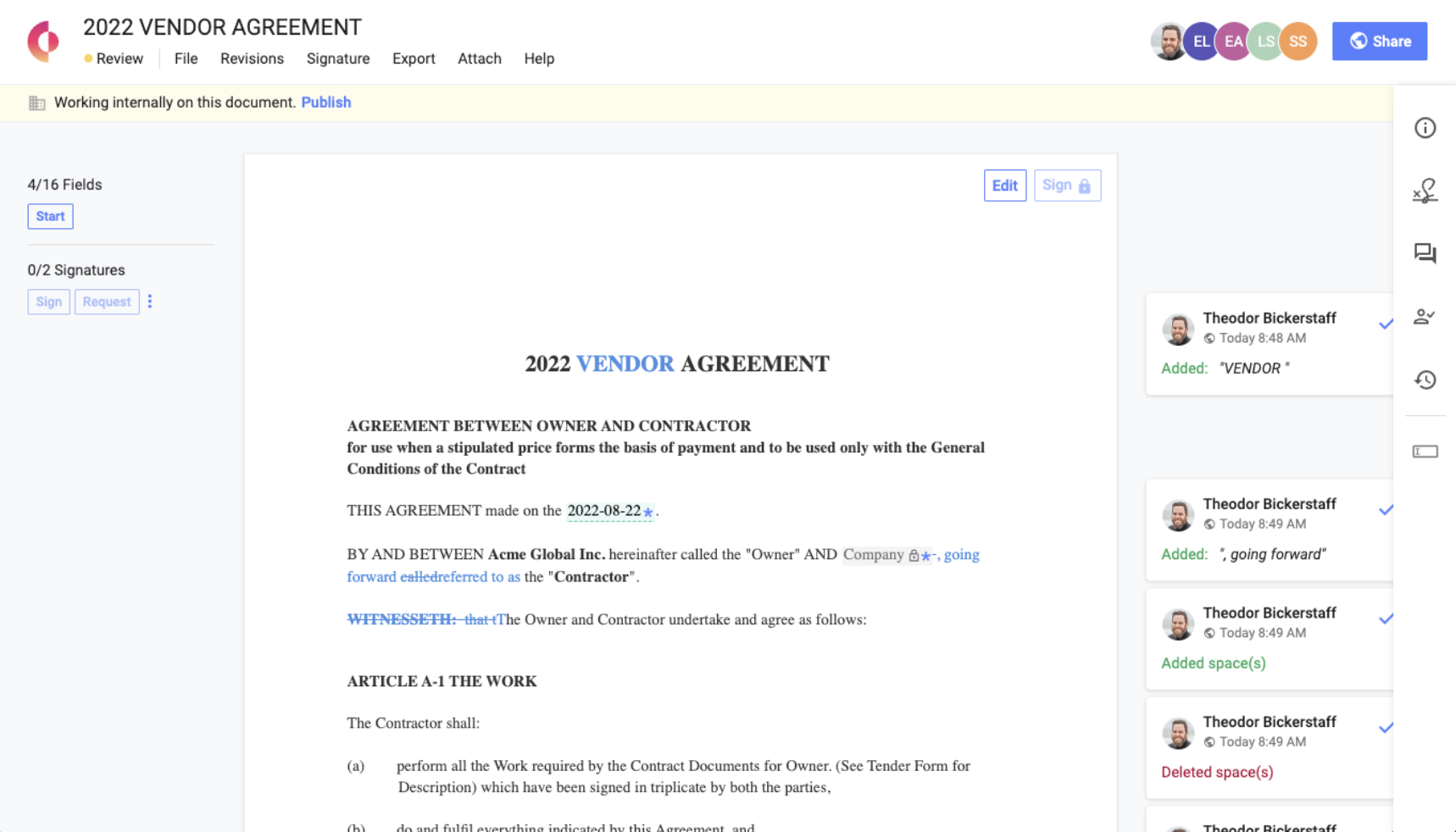 Internal and Public Versions