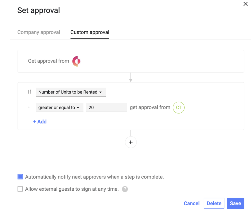 Conditional Custom Approvals