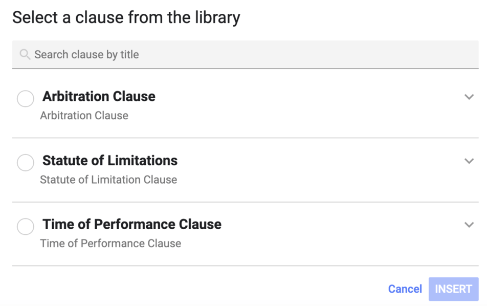 Insert Clauses from the Library