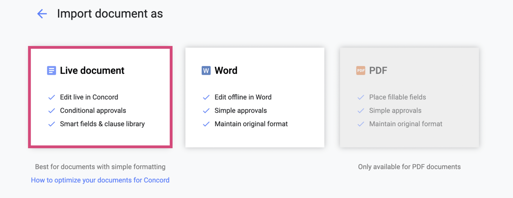 Optimize Word Documents for Live Document Import