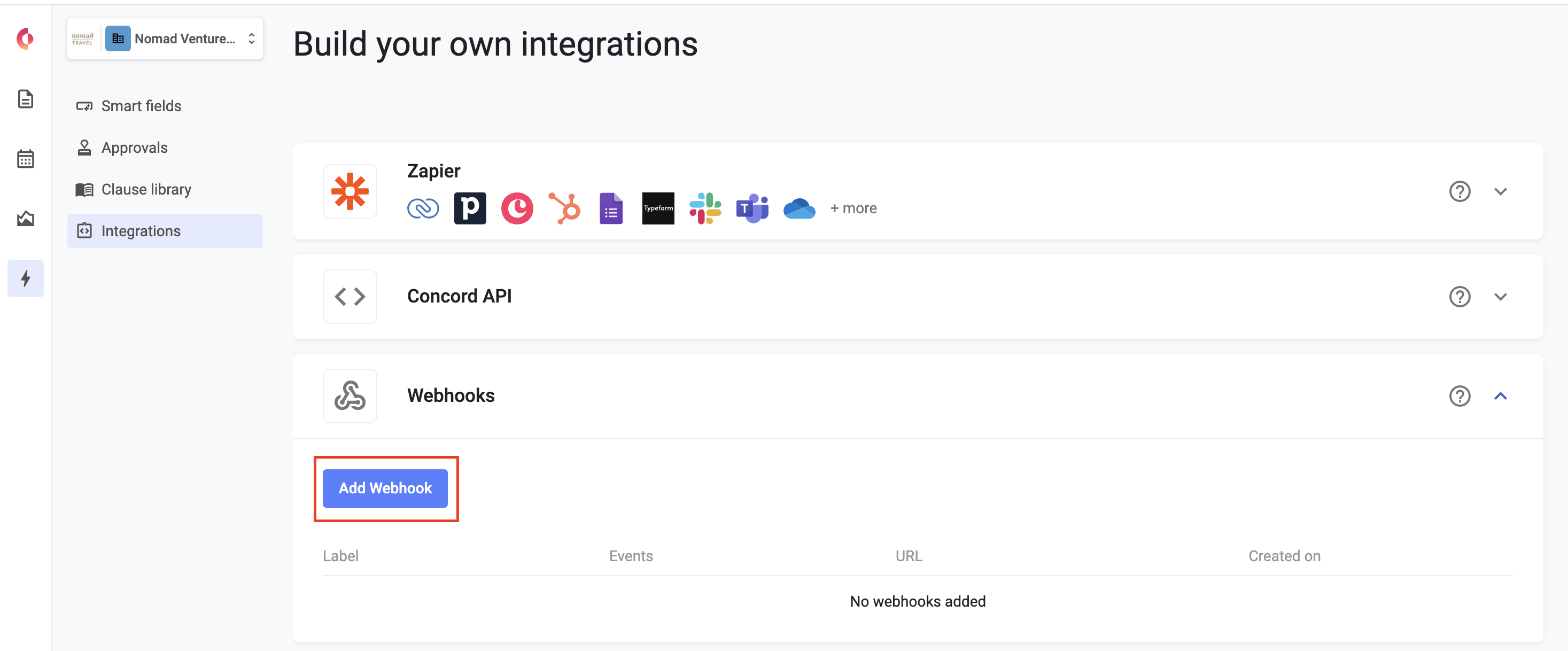 Create a Webhook Integration
